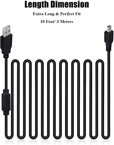 2 Pack 10ft PS3 Controller Charger Cable - Fast Mini USB Data Charging ...