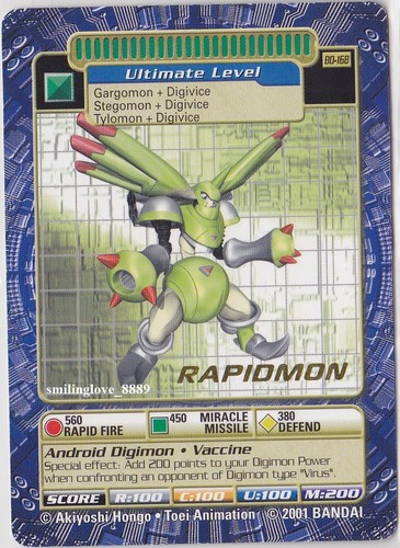 DIGIMON DIGI-BATTLE CARD GAME BOOSTER SERIES 4 GOLD STAMP RARE - BO-168 ...