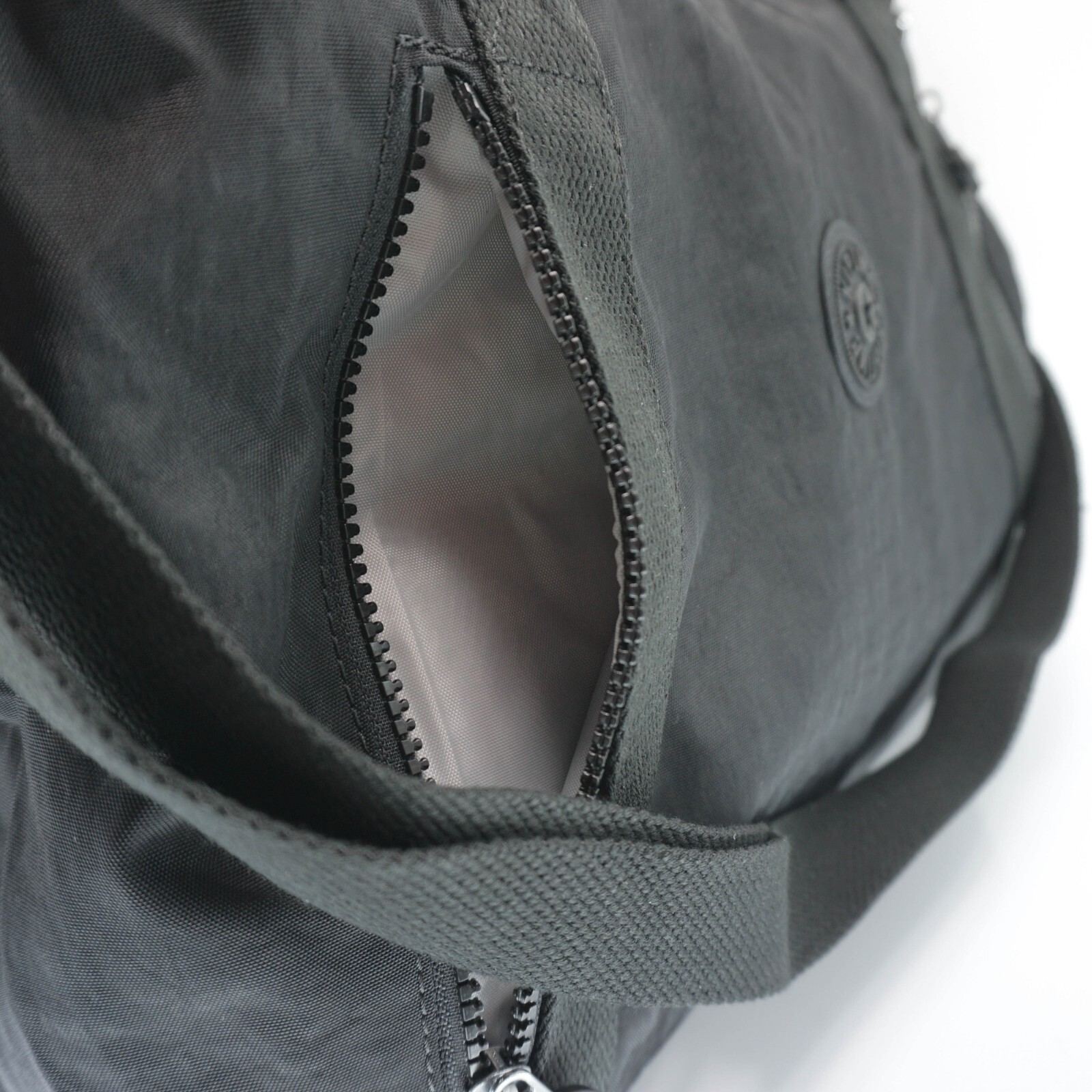 Kipling Skyler Large Shoulder Bag Zip Tote TM5601 Polyamide Black Tonal ...