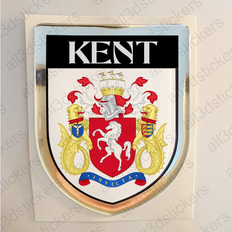 Kent UK England Sticker Coat of Arms Resin Domed Stickers 3D Adhesive ...