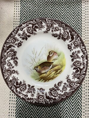 SPODE WOODLAND SET (2) QUAIL 8" SALAD PLATE NEW MADE ENGLAND | eBay