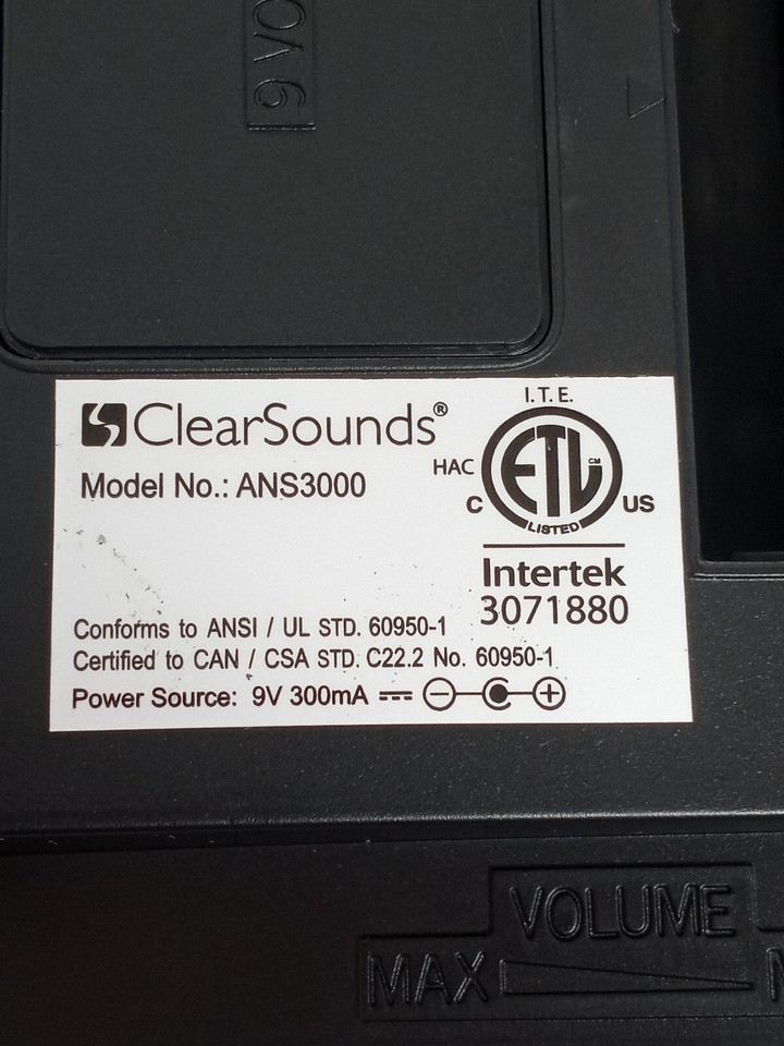 Clear Sounds ANS3000 Digital Amplified Answering Machine Slow Speech ...