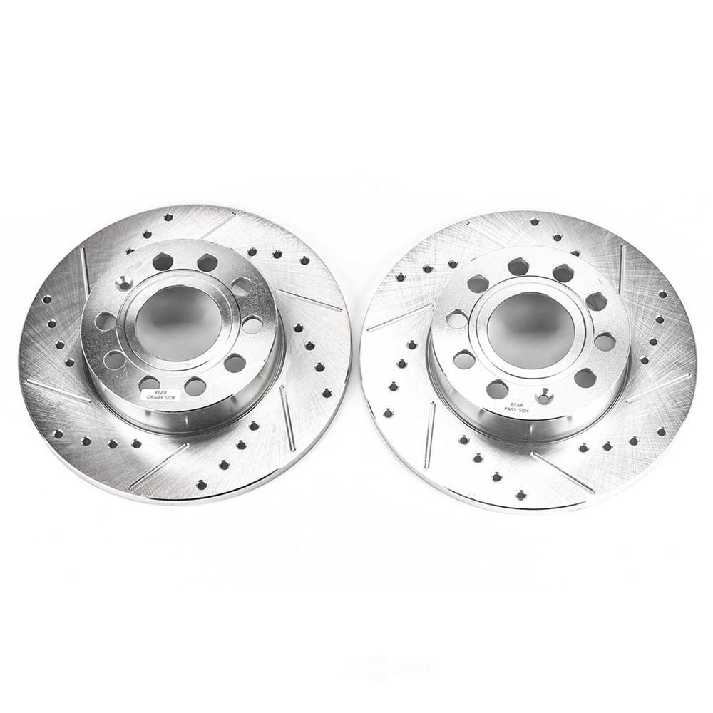 Disc Brake Rotor Set-Rear Drilled, Slotted and Zinc Plated Brake Rotor ...