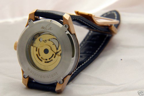 Rose Gold Automatic Luxury Mens Watch w/ See-Thru Case | eBay