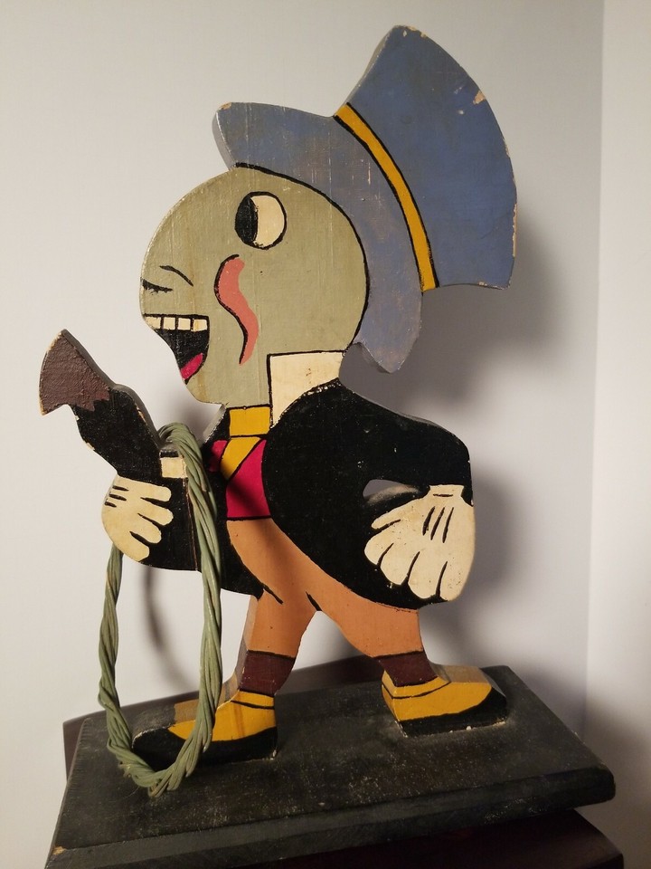 Ooak Rare Vintage Wooden Disney Jiminy Cricket Ring Toss Toy Game | eBay