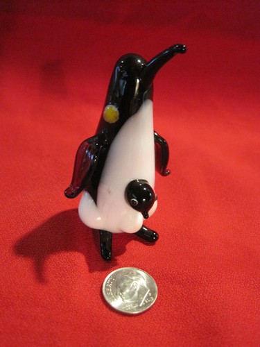 Art glass Emperor penguin figurine with baby in brood pouch | eBay