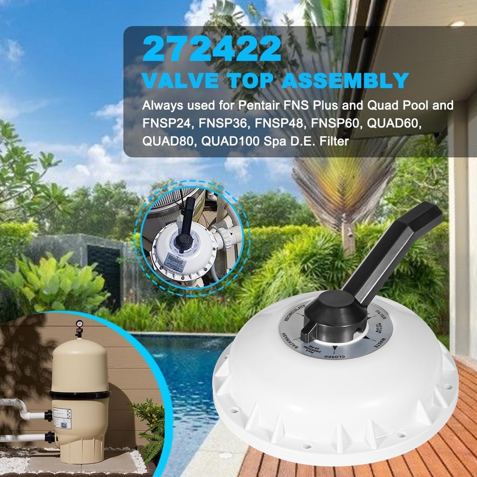 For Pentair 272422 Hi-Flow 2" Valve Top Assembly Replace 261049, 261050 ...