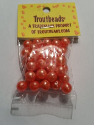troutbeads 8mm Orange Pearl 40pk | eBay