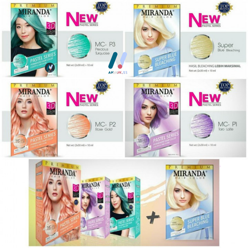 2X MIRANDA 3D Permanent Hair Dye Shine Color Pastel #MC-P3 Precious ...