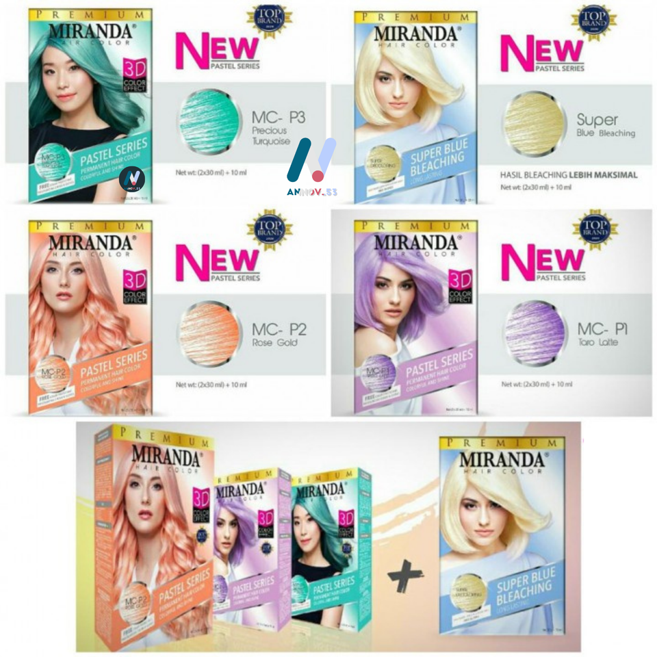 2X MIRANDA 3D Permanent Hair Dye Shine Color Pastel #MC-P3 Precious ...