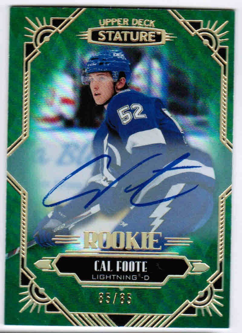 20/21 2020 UPPER DECK STATURE UPDATE CAL FOOTE 138 ROOKIE AUTO GREEN 85 ...