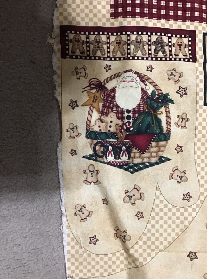 Apron Debbie Mumm Santas Christmas gingerbread border & Oven Mitts ...