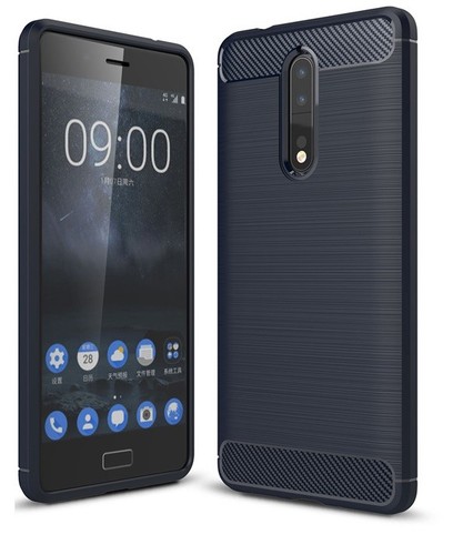 Slim Fit Shockproof Carbon Fibre Tough Case Cover + LCD Guard for Nokia ...