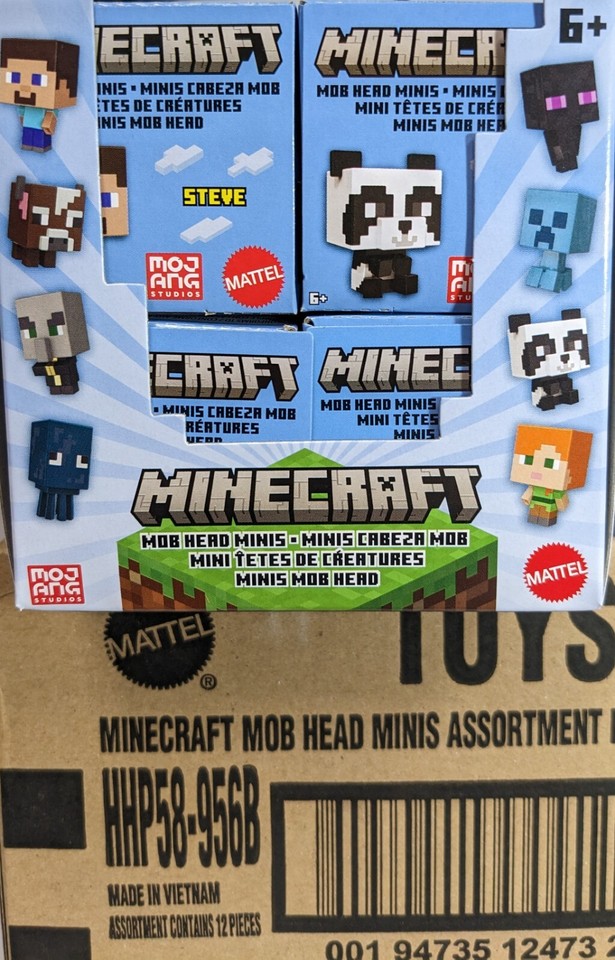 Mattel Factory Case of 12 Minecraft Mob Head Boxed Mini Figures | eBay