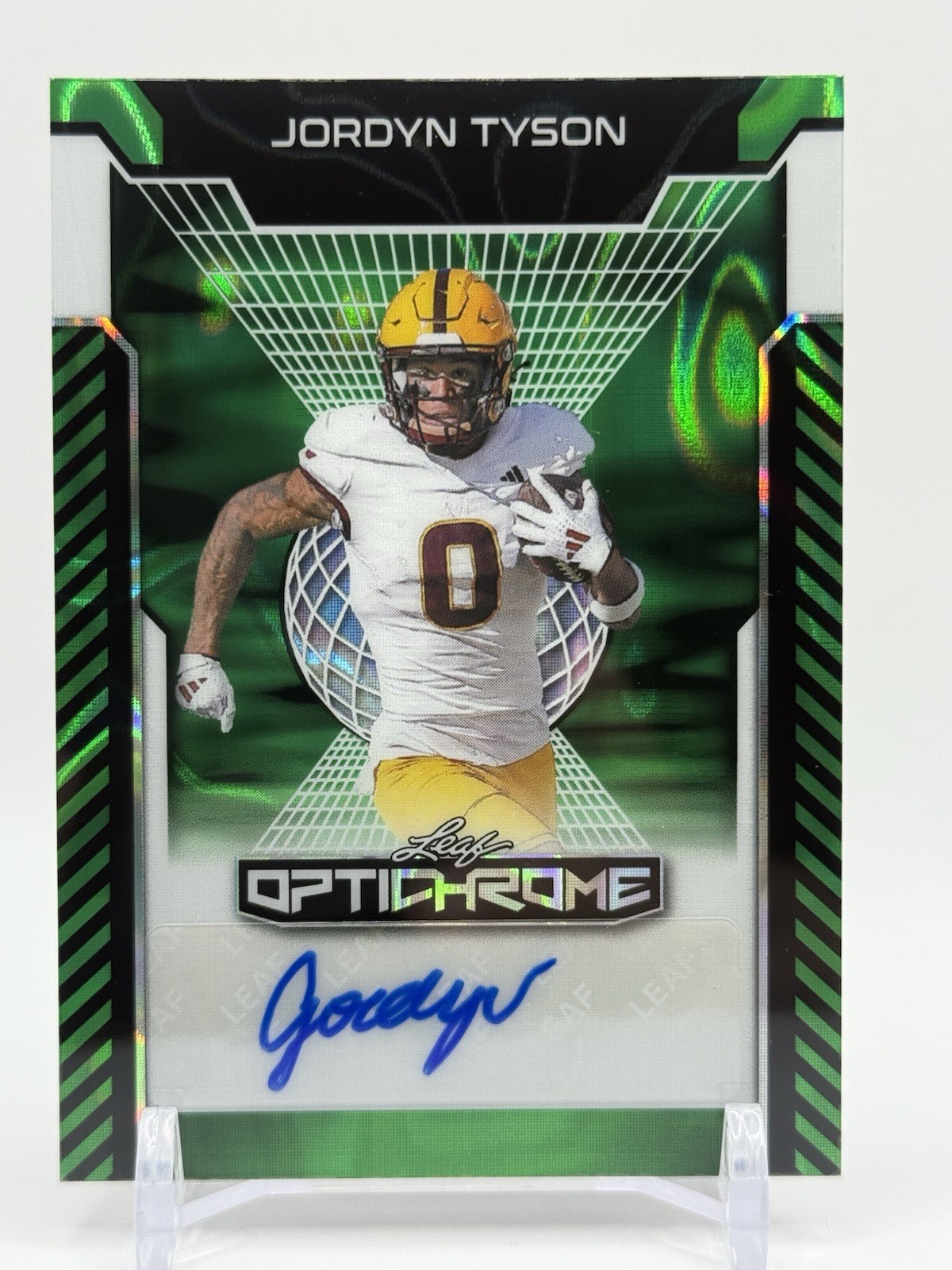 Jordyn Tyson 2025 Leaf Optichrome #145 Lava Gold /1 Price Guide ...