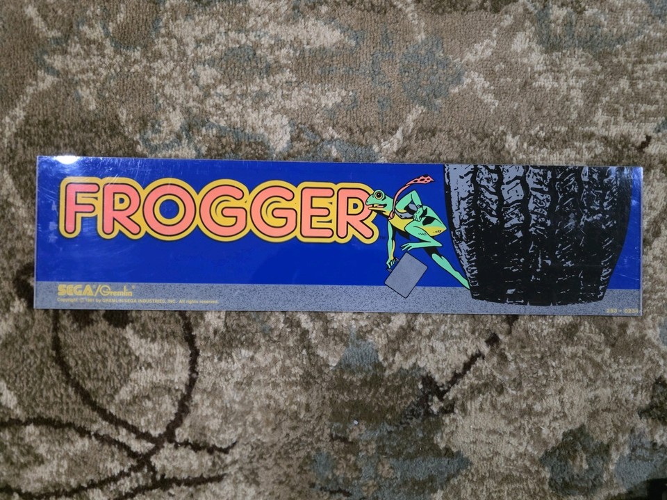 Vintage Original FROGGER SEGA Gremlin Video Arcade Game Marquee Sign 24 ...