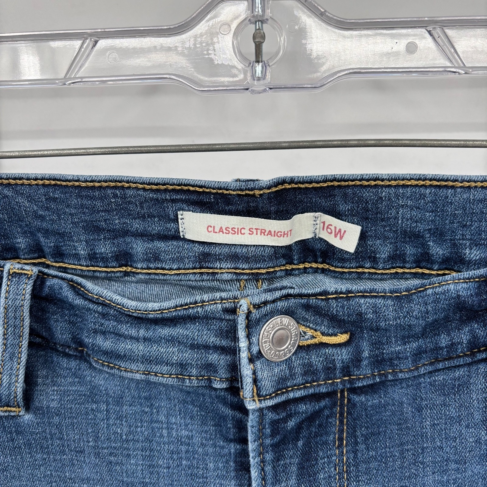 Levi's Jeans Classic Straight Pockets Button Medium Blue Size 16W ...