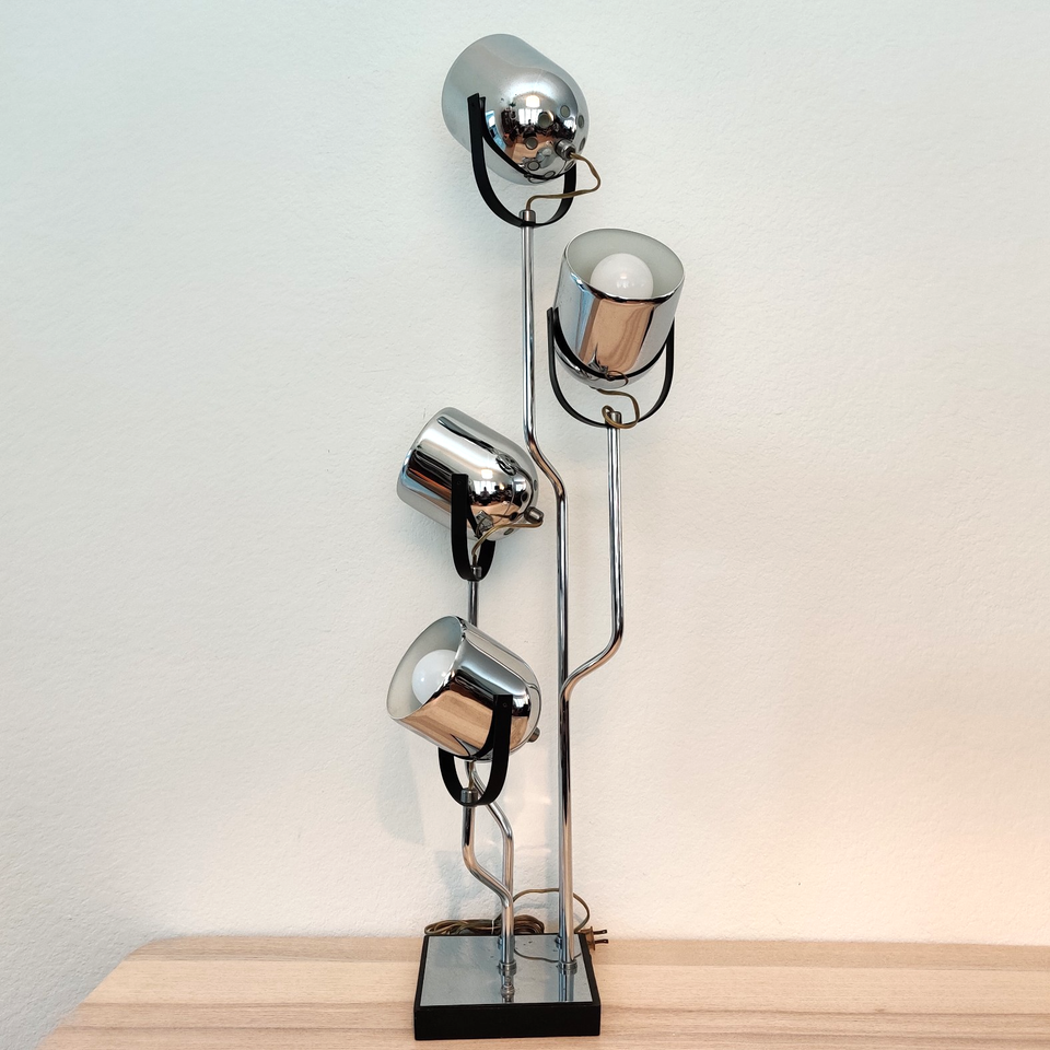 Vtg MCM Reggiani Clover Lamp Chrome 4-Arm Table Lamp Sculptural Modern ...
