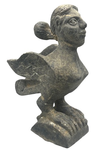 Mythical Human Headed Stone Sculpture Siren Bird Statue Near Eastern ...