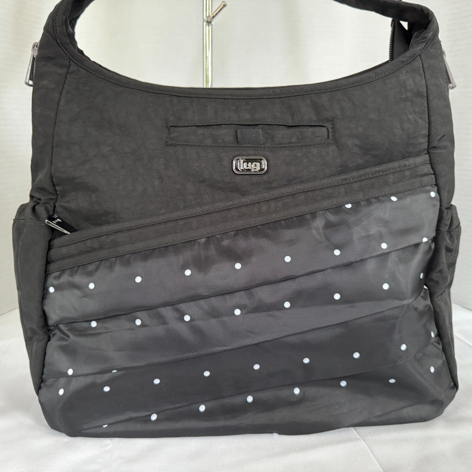 Lug PARACHUTE Nylon Crossbody Travel Bag Black with W… - Gem