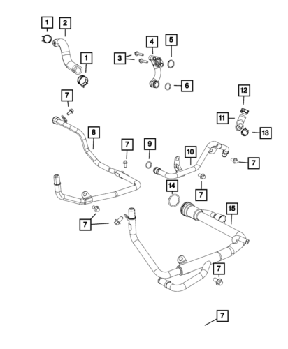 Radiator Coolant Hose Mopar 68147604AA | eBay