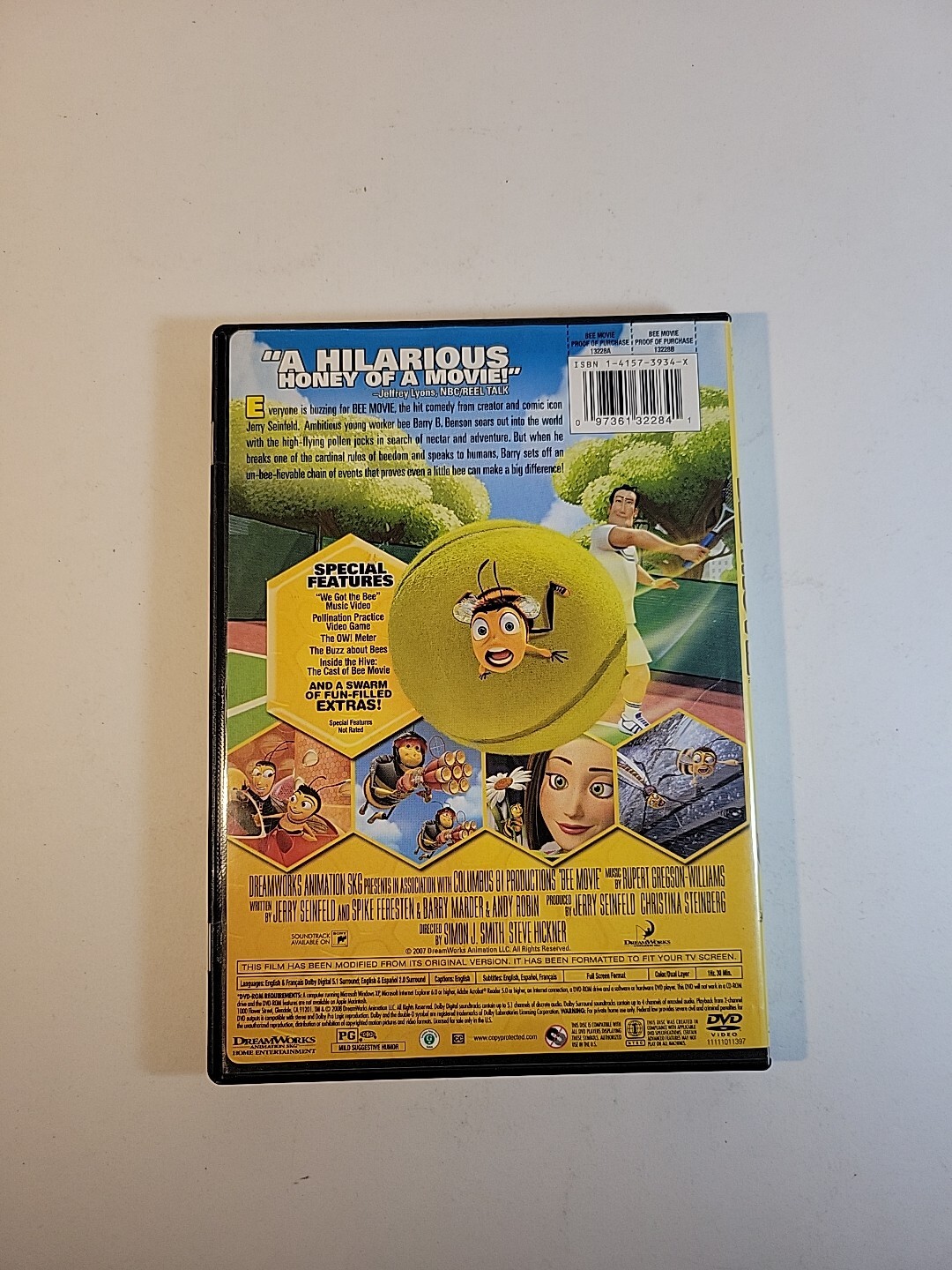 DreamWorks Bee Movie DVD 2008 Full Screen Jerry Seinfeld Renee ...