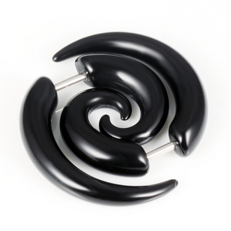 Punk Stud Earrings Rock Men Black Earrings Women PVC Anti Allergy ...