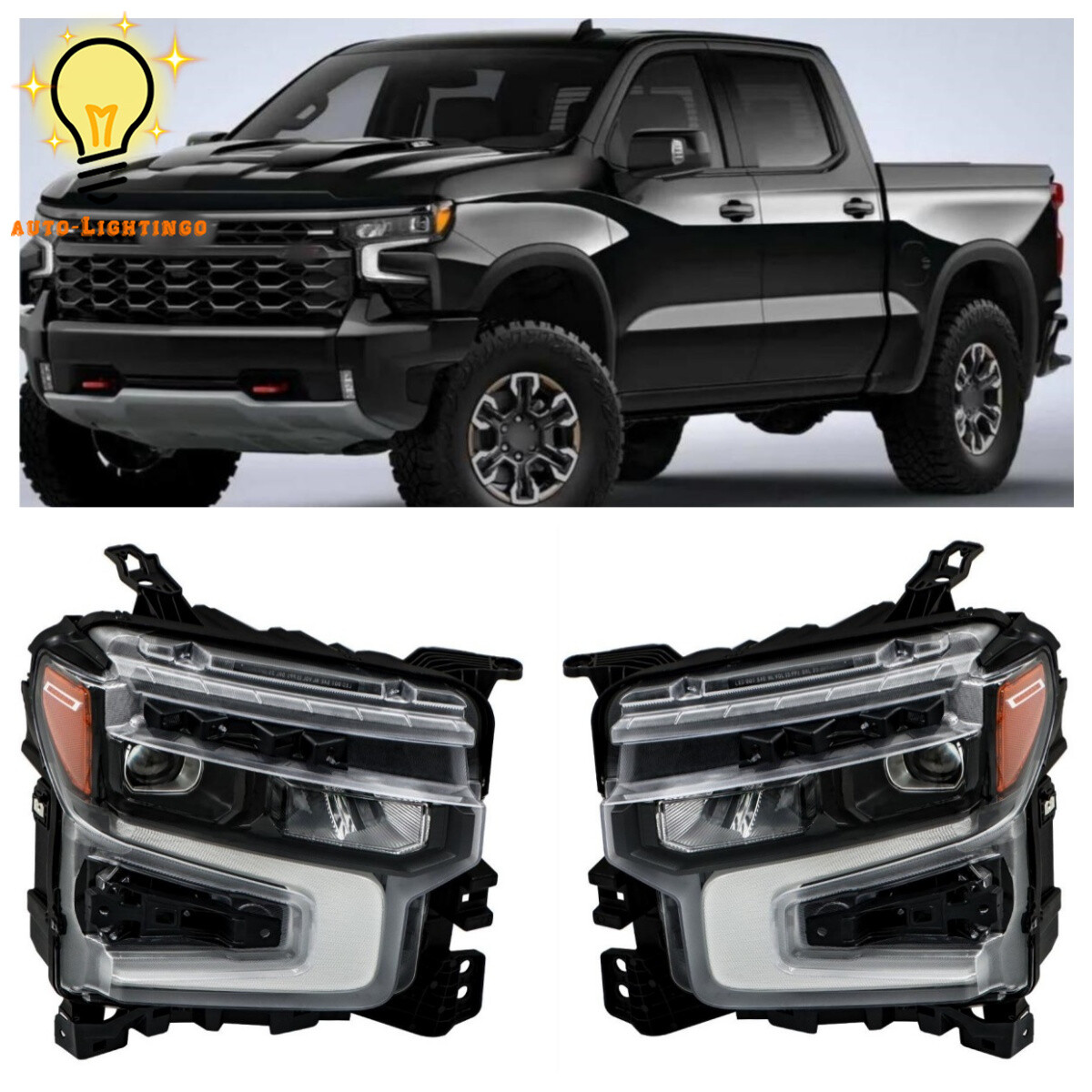 For 2022 2023 2024 Chevy Silverado 1500 ZR2 LED Headlight Headlamp Left ...