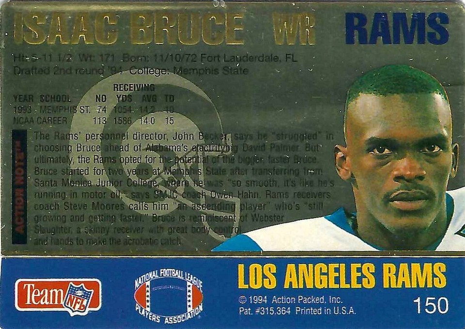 1994 Action Packed Isaac Bruce - Los Angeles Rams | eBay