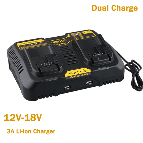 For DEWALT DCB102 XR 2-Port Multi Fast Battery Charger 12V/20V Lithium ...