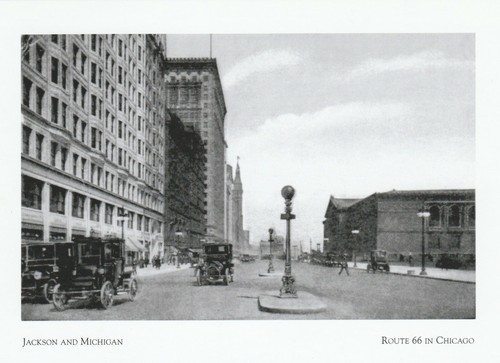 *Chicago Postcard-"Jackson & MIchigan Streets"/abt 1916/*Route 66 ...