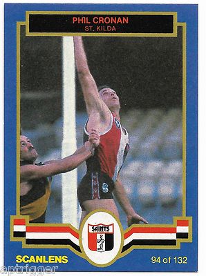 1986 Scanlens (94) Phil CRONAN St. Kilda Near Mint ++++ | eBay