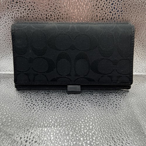 Coach Signature C Black Checkbook Cover - Used | eBay