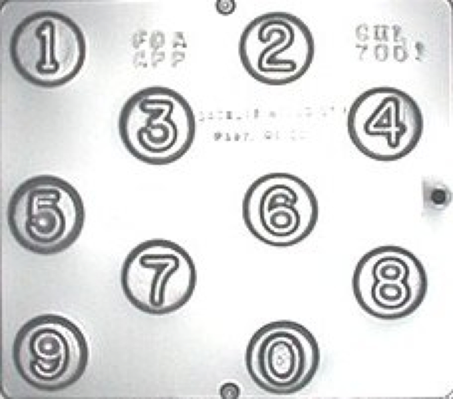 Numbers on 1 1/2" Circle Chocolate Candy Mold 7001 NEW | eBay