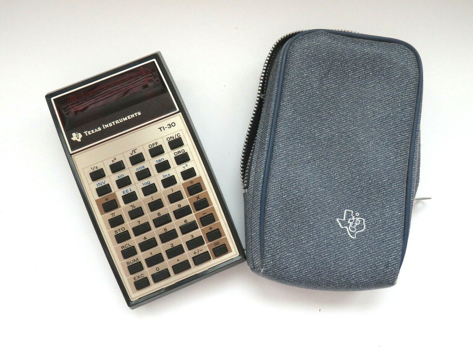 1970s TEXAS INSTRUMENTS TI-30 Hand Held Slide Rule Calculator with TI ...