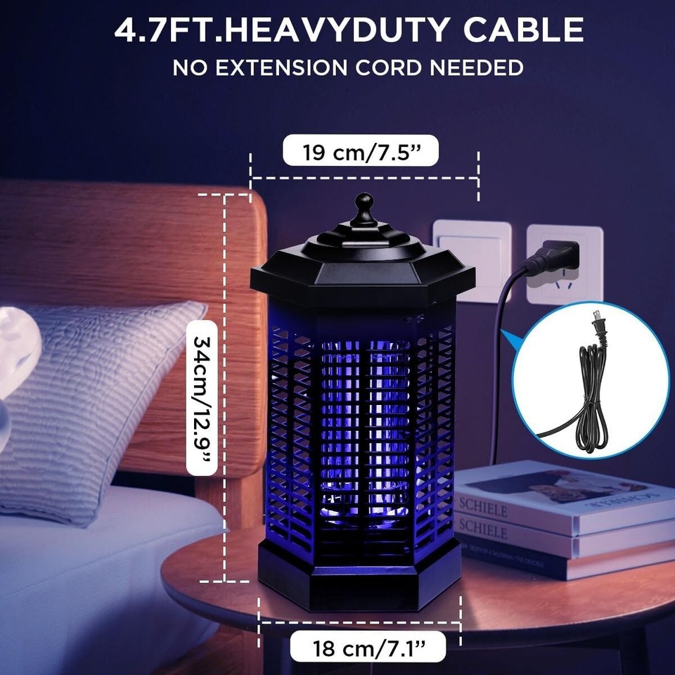 Zapper lamp Bug Zapper 4000V Electronic Mosquito Zapper for Outdoor and ...