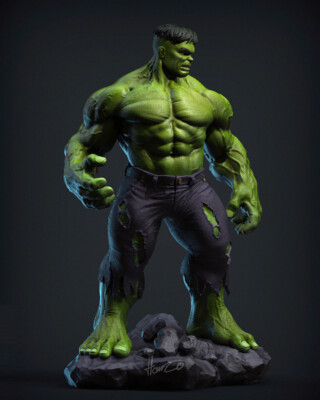 31cm 42cm Hulk 3D Print Figure Model Kits Unpainted Unassembled Garage ...