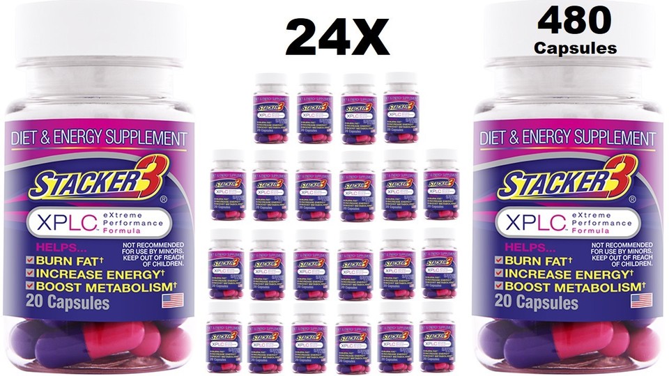 Stacker 3 XPLC Herbal Dietary Supplement 20t/Bottle (Lot of 24x) = 480 ...