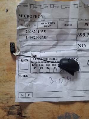 1997-2004 Mercedes R170 SLK230 SLK320 Telephone Mic Microphone OEM SLK ...