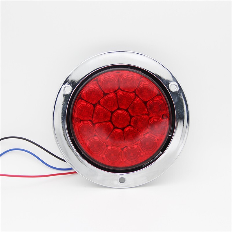 Flange Mounted Red 21 LED 4"Inch Round Truck Trailer Tail Stop Turn ...