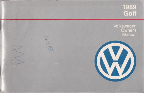 1989 VW Golf Owners Manual Volkswagen Owner User Operator Guide Book ...