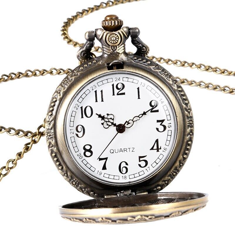 Mens Steampunk Quartz Pocket Watch Vintage Style with Necklace Chain ...