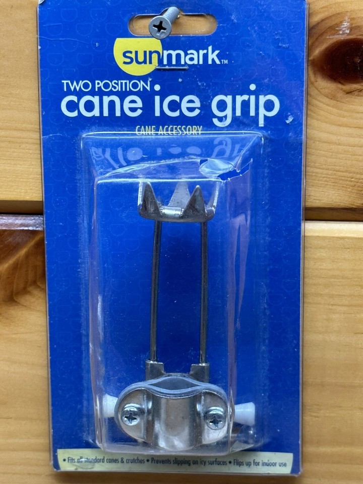 NEW Sunmark Cane Ice Grip Universal Two Position Anti Slip Stainless ...