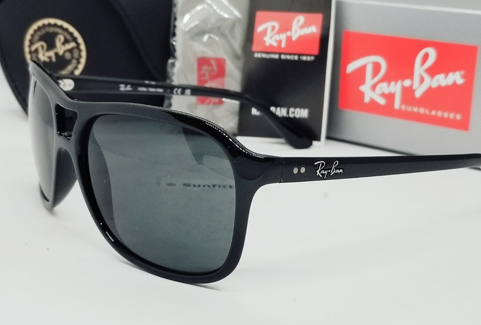 Ray Ban CATS 4000 black/green RB4128 601 60 sunglasses NEW IN BOX ...