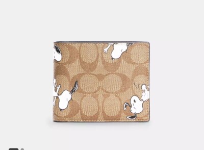 Coach X Peanuts 3-In-1 Wallet In Signature Canvas With Snoopy Print | eBay