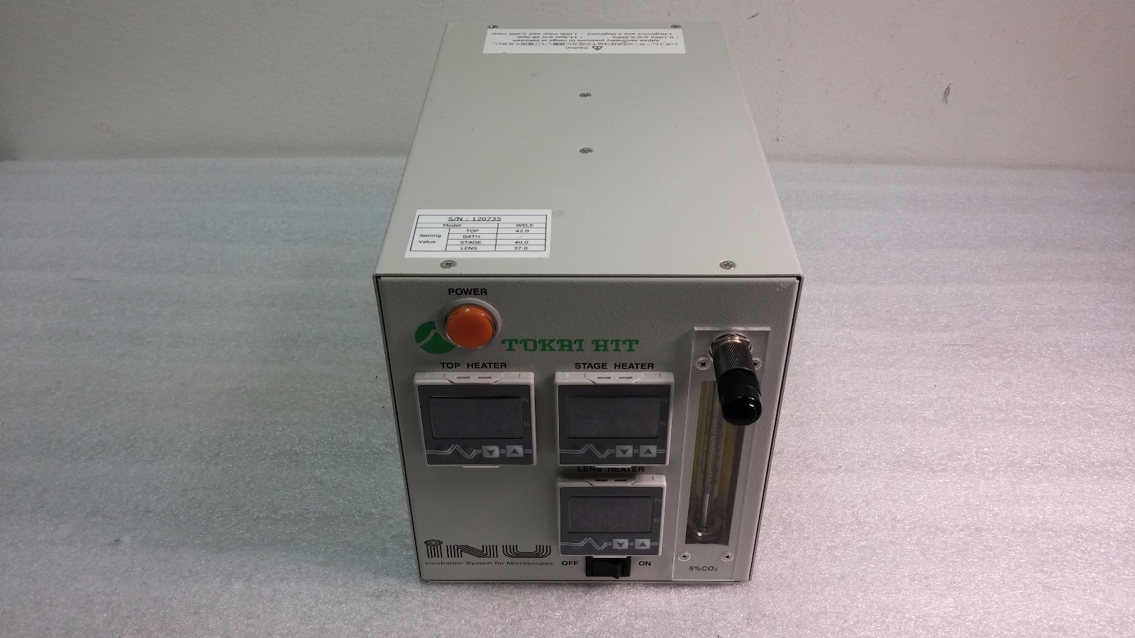 Tokai Hit INUB-WELS-F1 Gas Mixing & Temp Ctrl Unit for M'Scope Stage ...