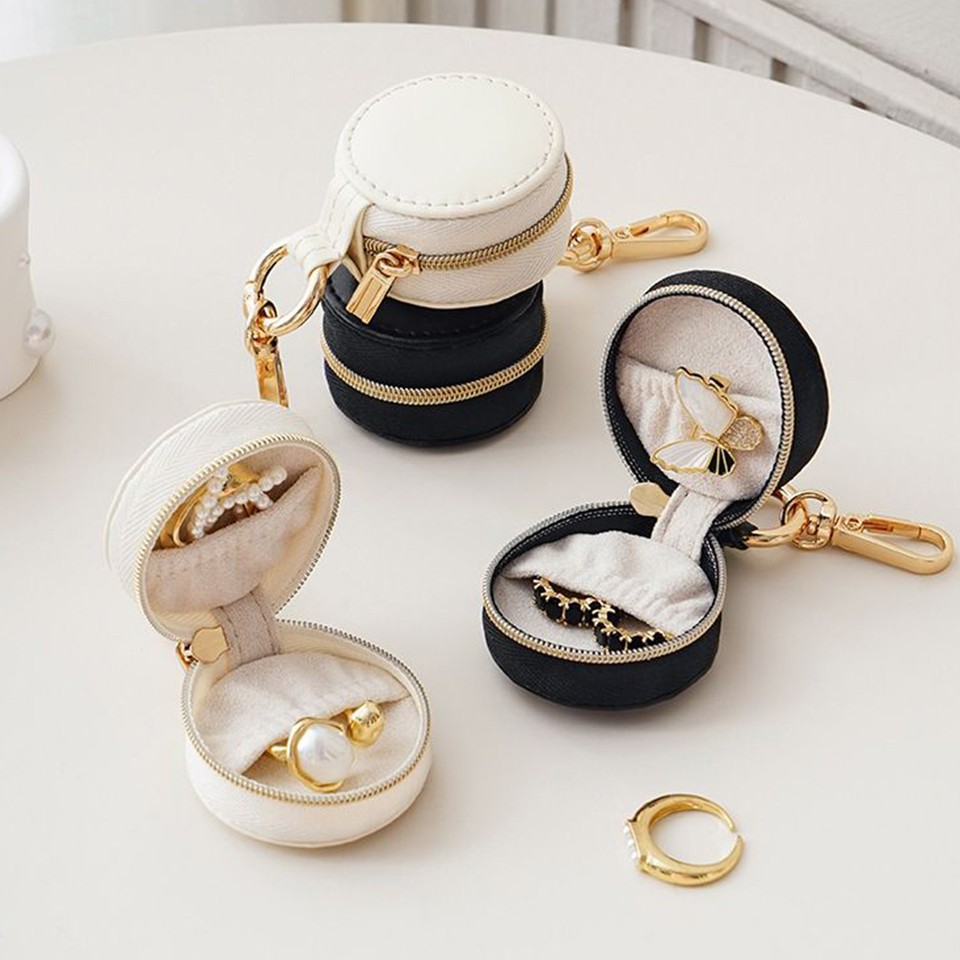 1x Travel Jewelry Holder Keychain, Mini Jewelry Case Portable Ring ...