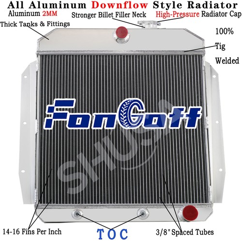NEW 3 Row Aluminum Radiator fit 1955-1959 CHEVY 3100 3200/3400 GMC 100/ ...