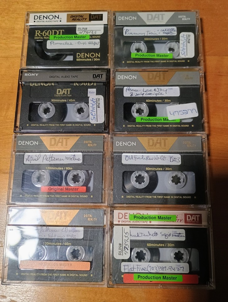 Denon R-60DT Lot 8 Tapes Digital Audio Tape DAT Master Production R-120 ...