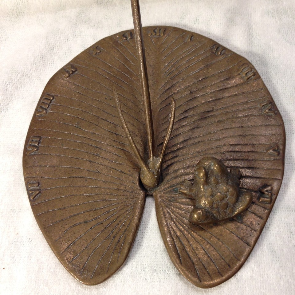 Vintage Early 20th Century Bronze Frog on Lily Pad Sundial | eBay